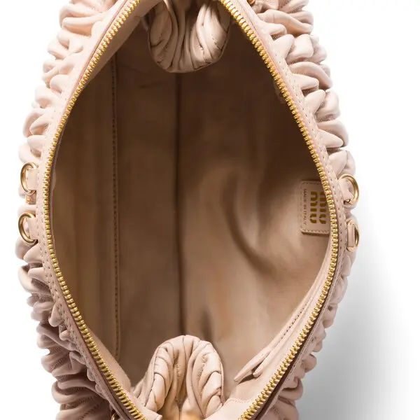 Miu Miu Caprice Matelassé Nappa Leather Clutch - Powder Pink